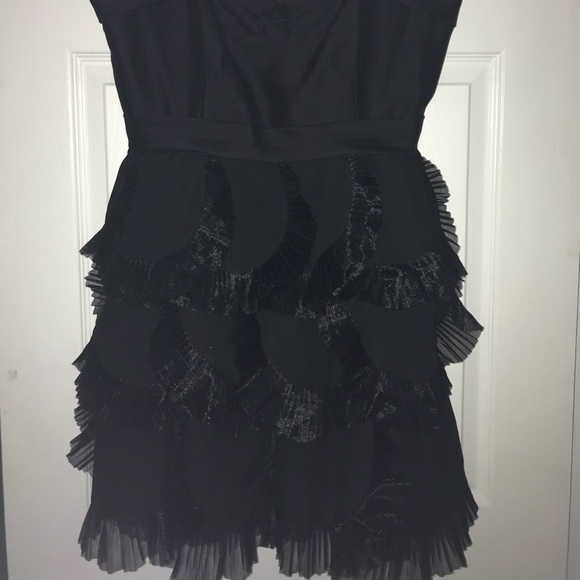 BCBGMaxAzria | Dresses | Black Ruffled Evening Dress Nwt | Poshmark